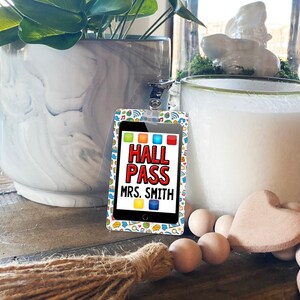 IPad Theme Classroom Hall Passes for Teachers, Personalized, Hall Pass ...
