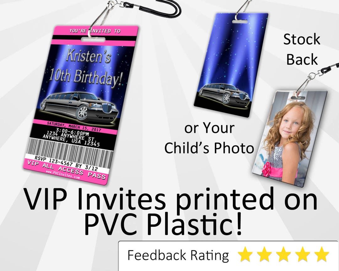 Limo Birthday Invitation PLASTIC Limo Birthday, Limo Birthday ...