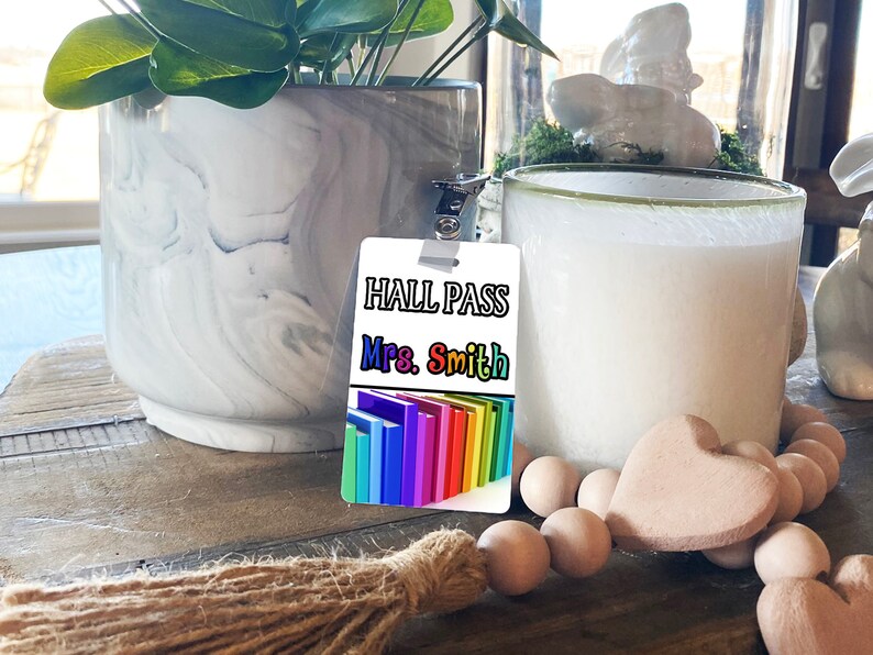 Books Theme Classroom Hall Passes for Teachers Personalized - Etsy