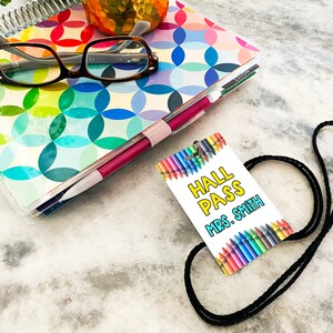 Crayons Theme Classroom Hall Passes for Teachers, Personalized, Hall ...