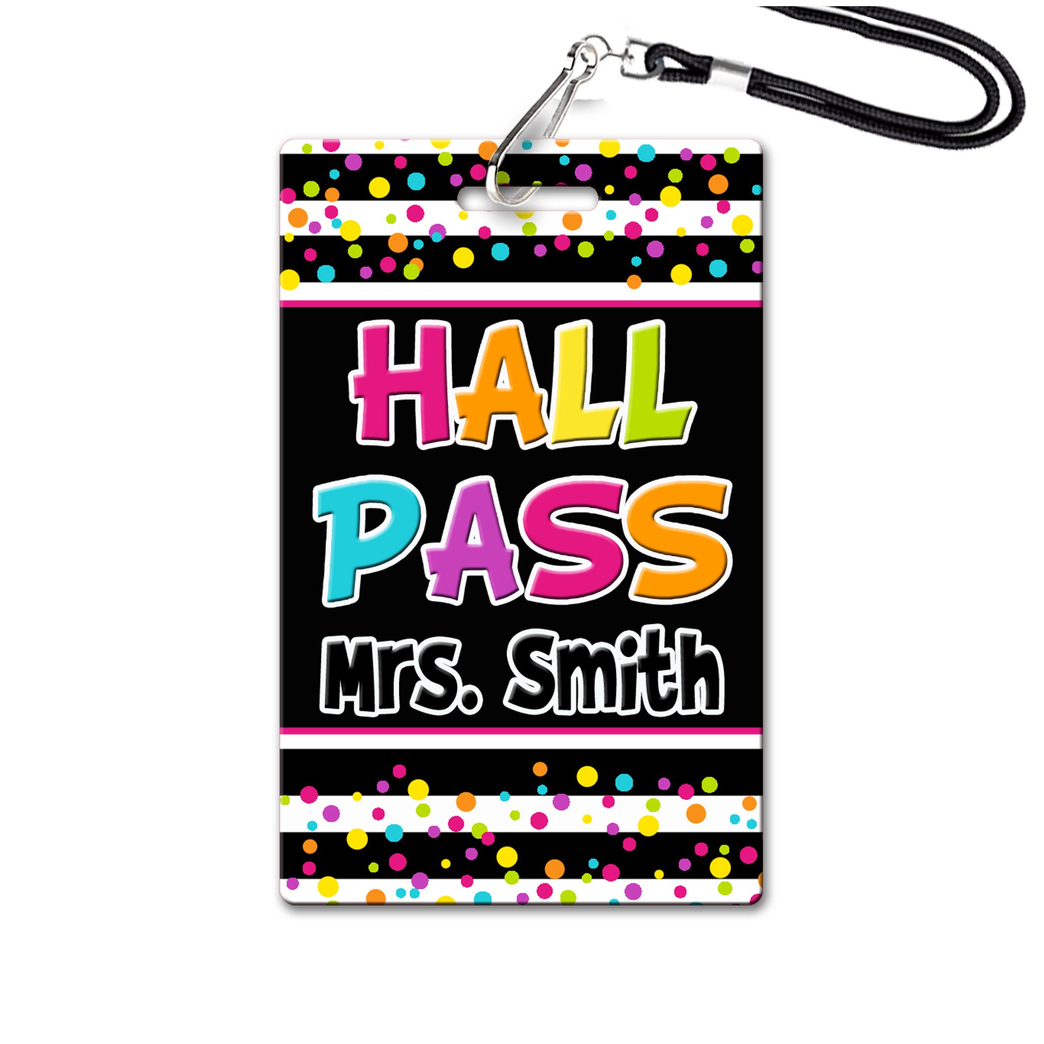 Neon Dots Theme Classroom Hall Passes for Teachers - Etsy
