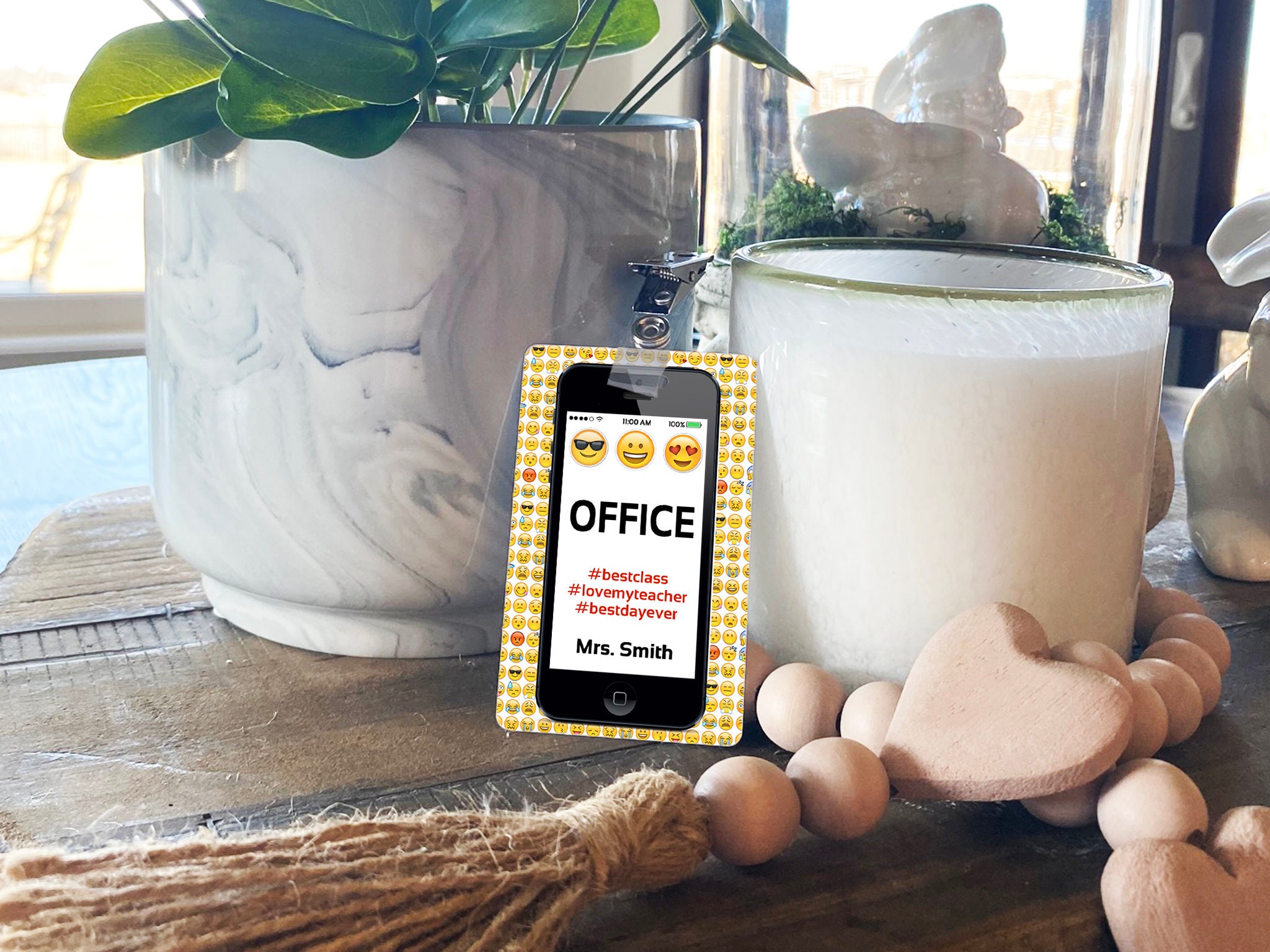 Emoji Theme Classroom Hall Passes for Teachers, Personalized, Set of 10 ...