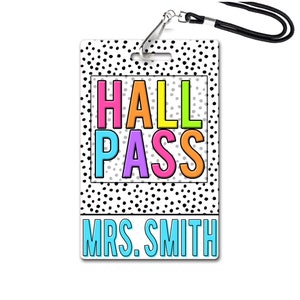 Boho Brights Theme Classroom Hall Passes for Teachers, Personalized ...