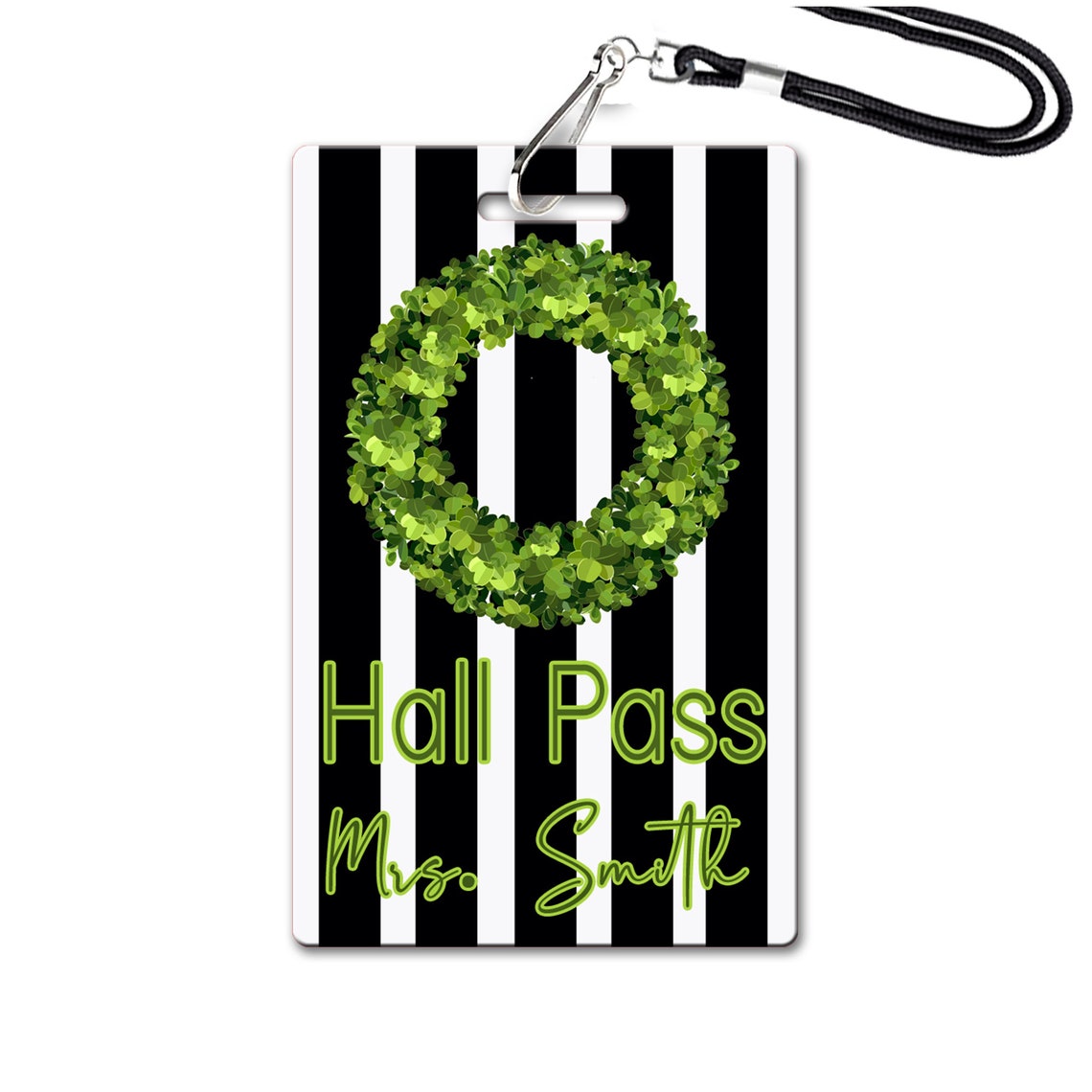 Boxwood Wreath Theme Classroom Hall Passes for Teachers | Etsy