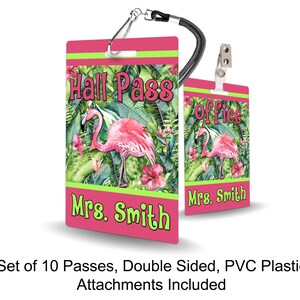 Flamingo Theme Classroom Hall Passes for Teachers, Personalized, Set of 10 - Etsy