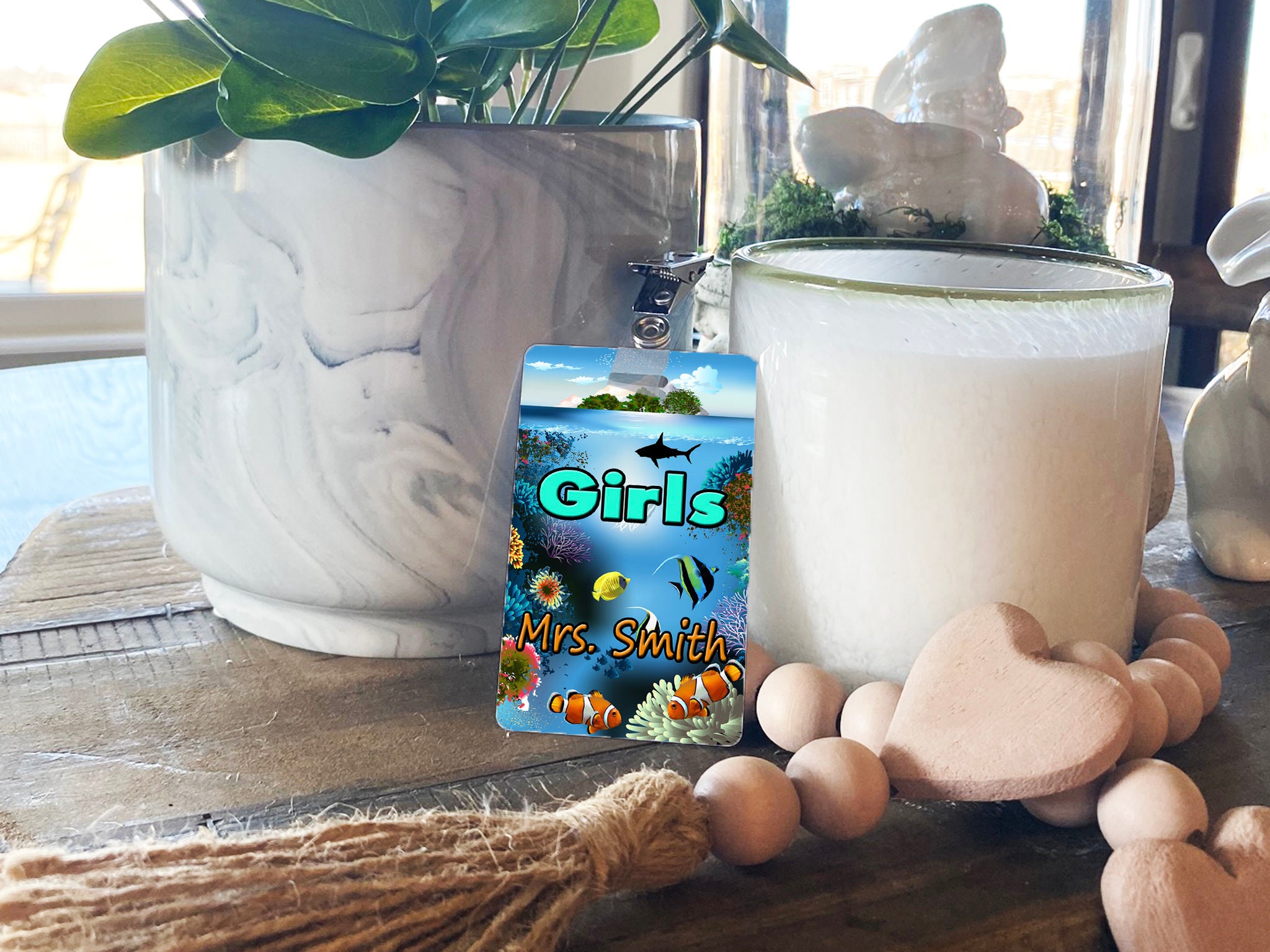 Shark Theme Classroom Hall Passes for Teachers, Personalized, Set of 10 ...