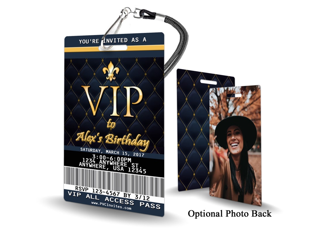 VIP Pass Birthday Invitation PLASTIC VIP Pass Birthday, Vip Pass ...