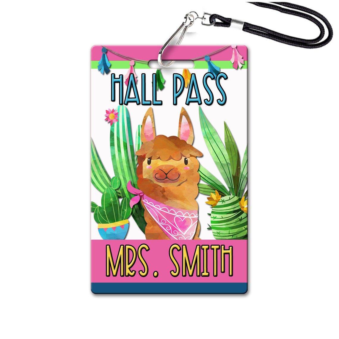 Llama Theme Classroom Hall Passes for Teachers Personalized | Etsy