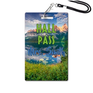 Mountain Theme Classroom Hall Passes for Teachers, Personalized, Hall ...