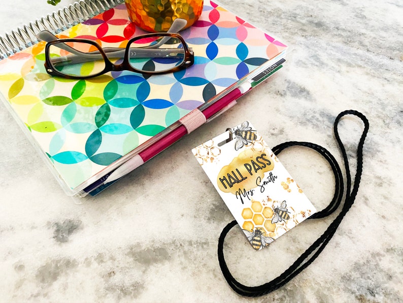 Bee Theme Classroom Hall Passes for Teachers Personalized | Etsy