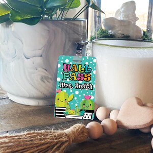 Cactus Theme Classroom Hall Passes for Teachers, Personalized, Hall ...