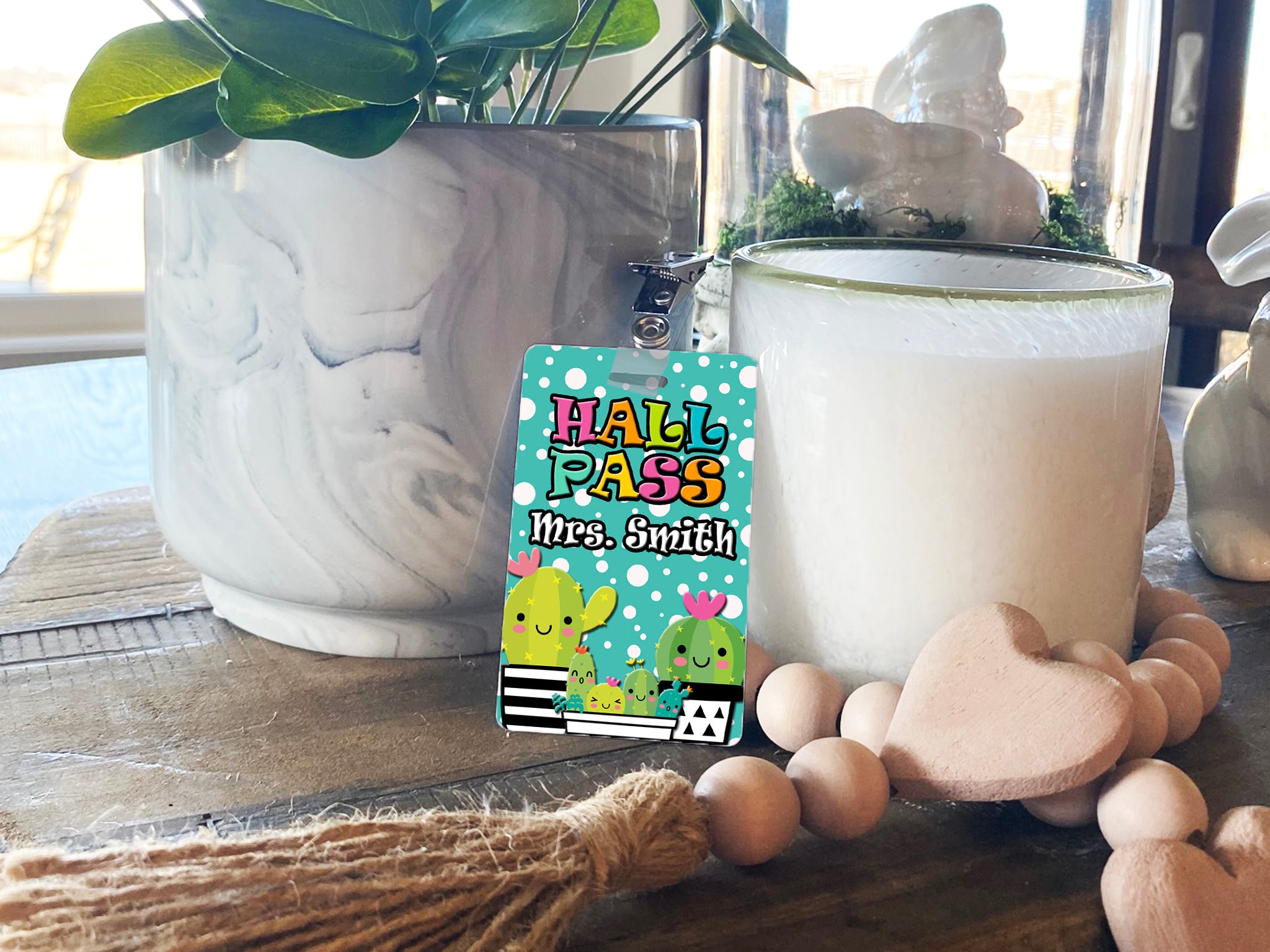 Cactus Theme Classroom Hall Passes for Teachers Personalized | Etsy