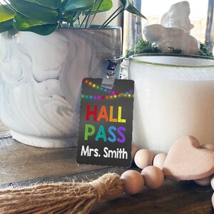 Glow Lights Theme Classroom Hall Passes for Teachers, Personalized ...