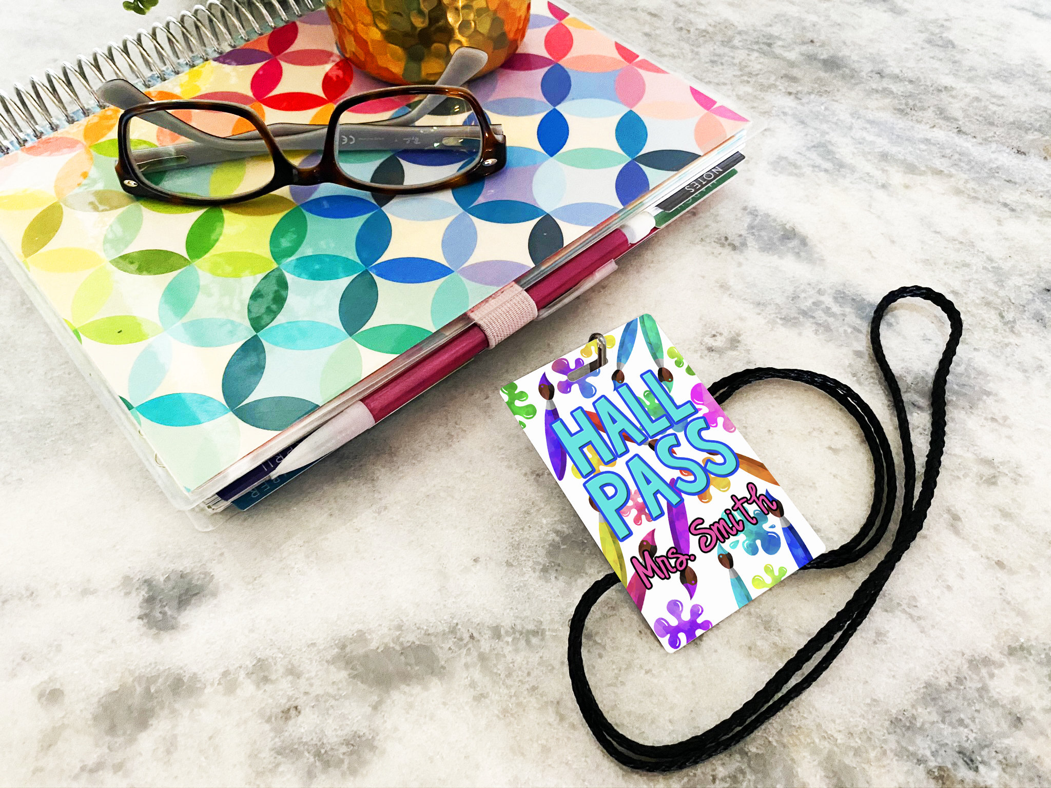 Paint Theme Classroom Hall Passes for Teachers, Personalized, Hall Pass ...