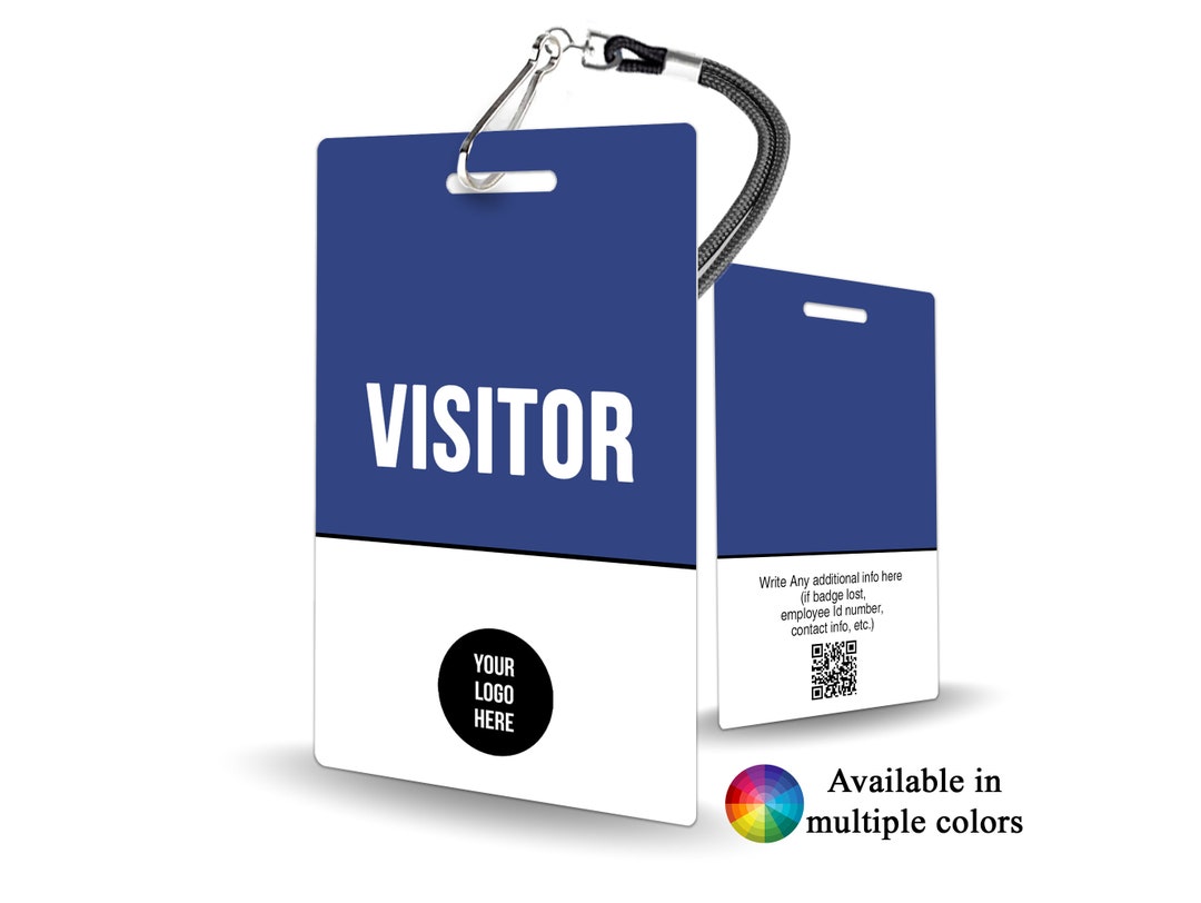 Visitor Badge for Office - Multiple Colors, Custom ID Badge, Design ...