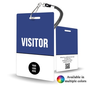 Visitor Badge for Office - Multiple Colors, Custom ID Badge, Design ...