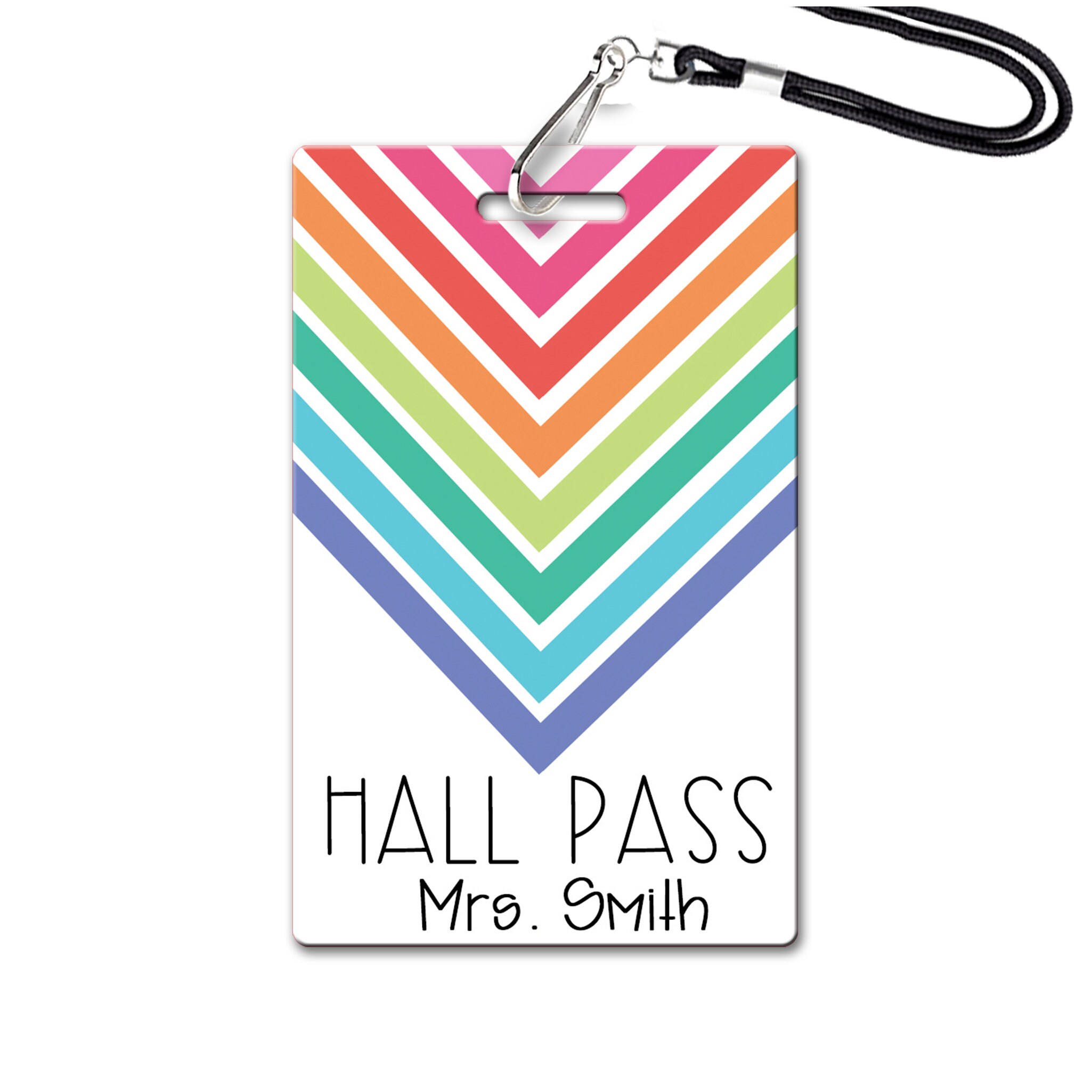 Chevron Rainbow Theme Classroom Hall Passes for Teachers - Etsy