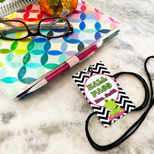 Frog Theme Classroom Hall Passes for Teachers, Personalized, Set of 10 ...