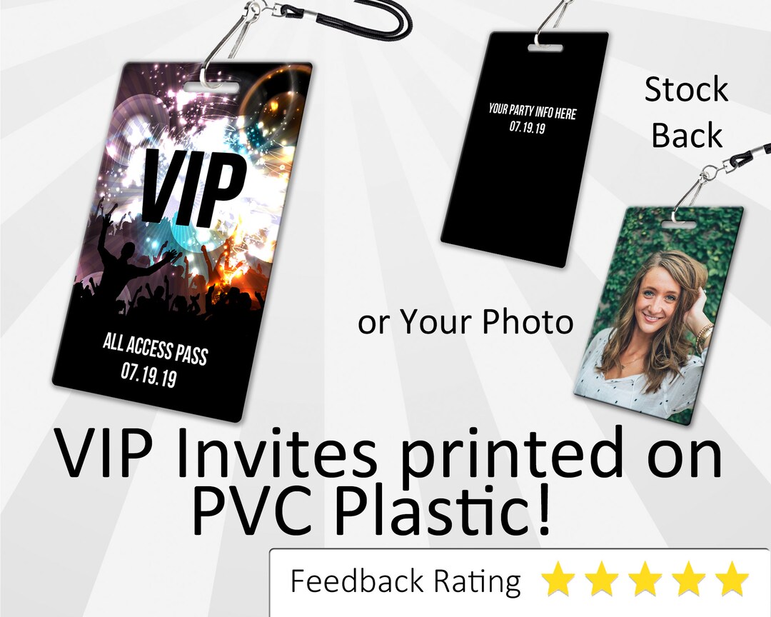 VIP Birthday Invitation PLASTIC VIP Birthday, Vip Concert Invitation ...