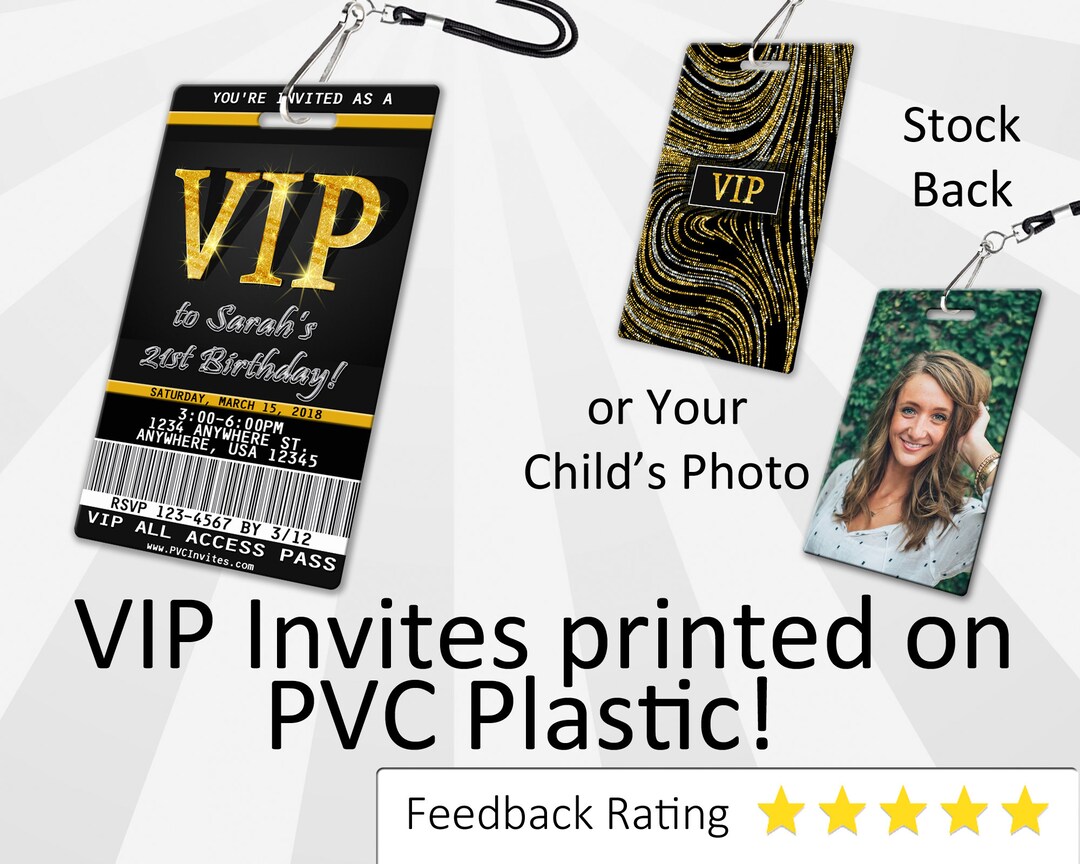 VIP Pass Birthday Invitation PLASTIC Vip Pass Birthday, Vip Pass ...