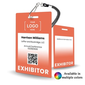 Custom Exhibitor Badge - Professional ID for Events - Etsy