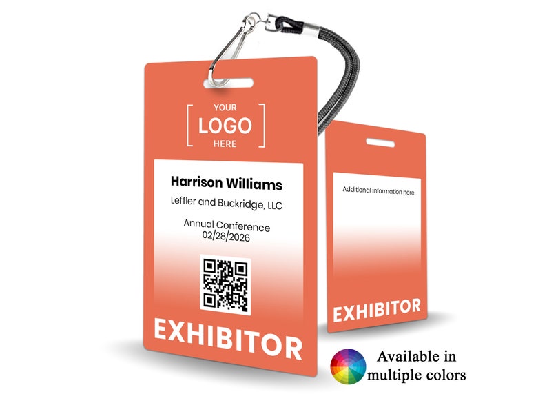 Custom Exhibitor Badge - Professional ID for Events - Etsy