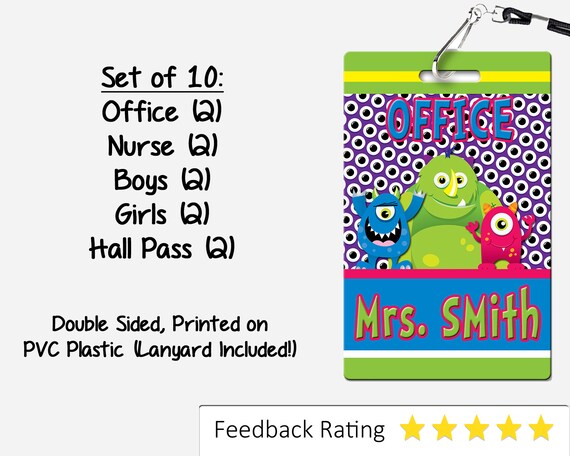 Monsters Theme Classroom Hall Passes for Teachers | Etsy