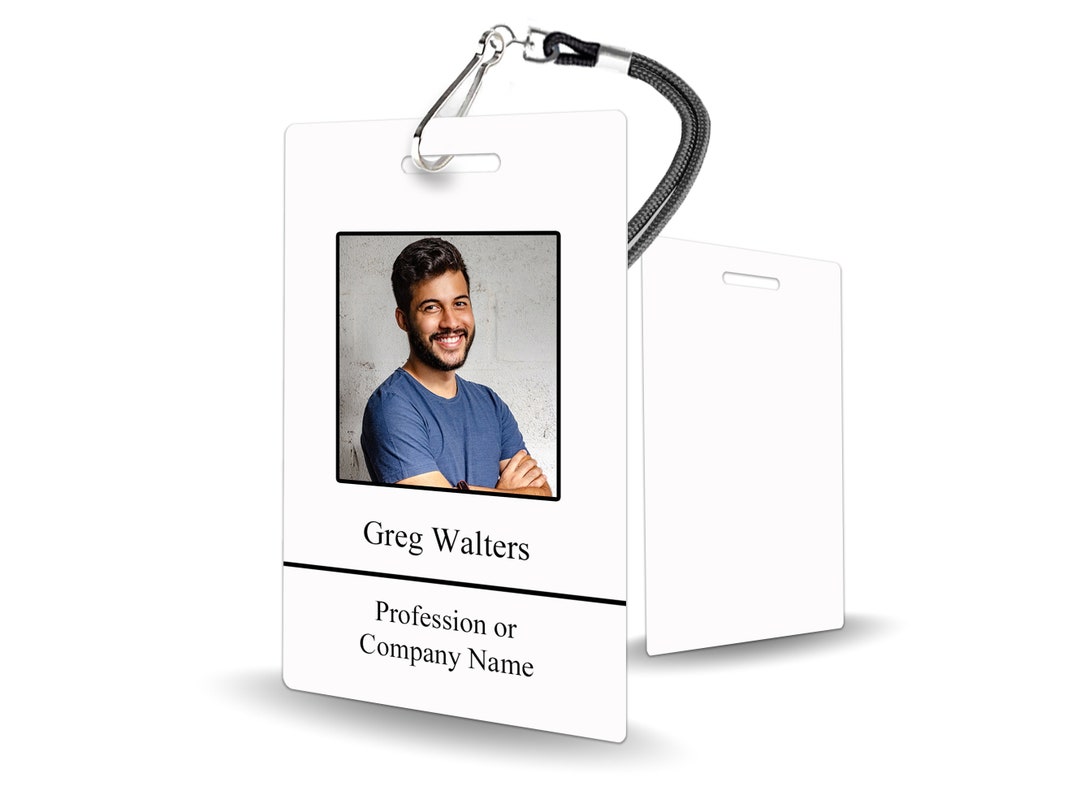 Simple Office Badge With Photo - Employee ID, Photo ID, Personalized ...