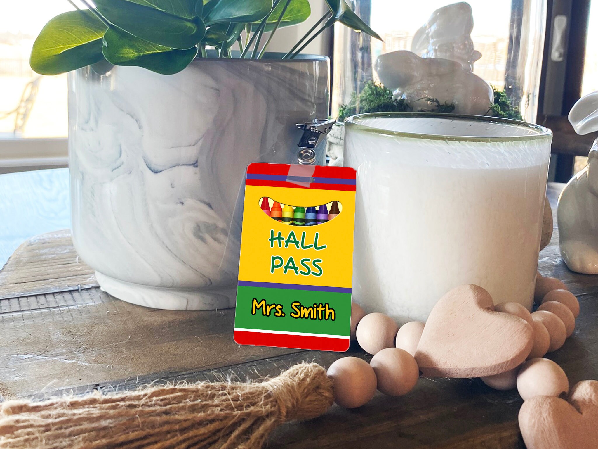 Crayon Theme Classroom Hall Passes for Teachers Personalized - Etsy