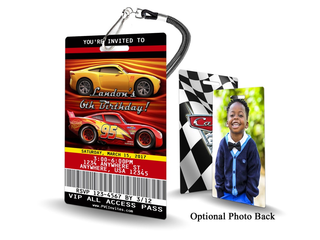 Cars 3 Birthday Invitation PLASTIC Cars 3 Birthday, Cars 3 Birthday ...
