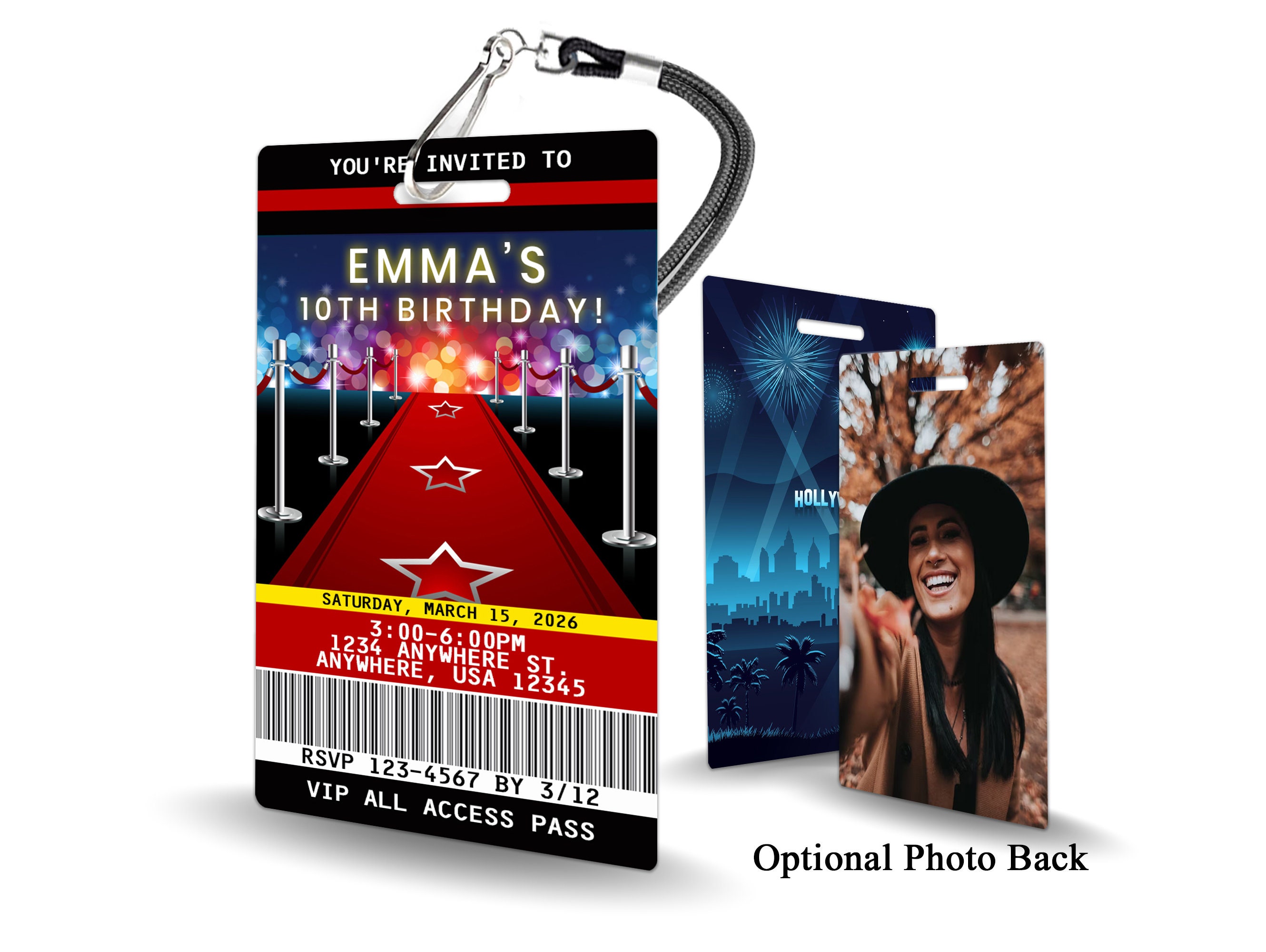 Hollywood Birthday Invitation PLASTIC Hollywood Birthday, Hollywood ...