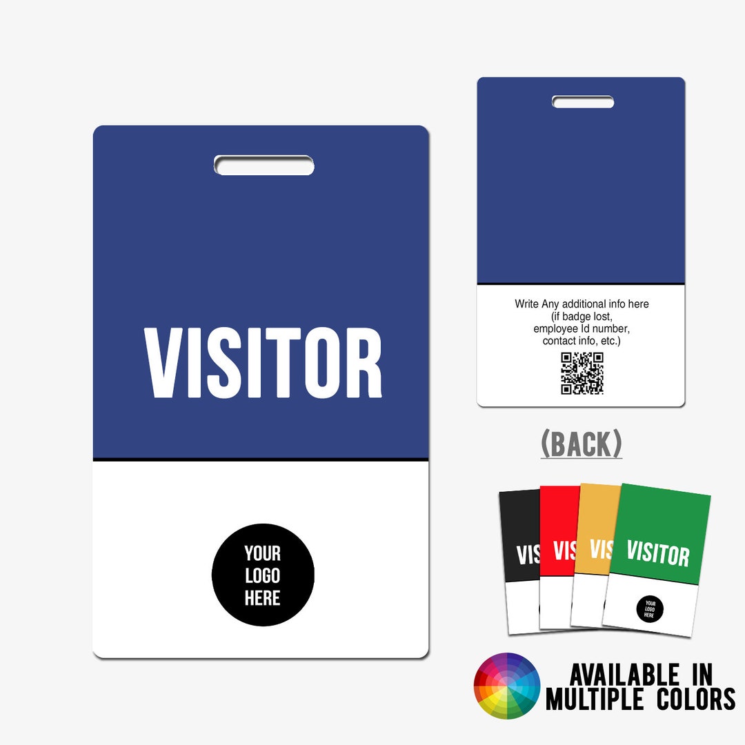 Visitor Badge for Office Multiple Colors, Custom ID Badge, Design Your ...