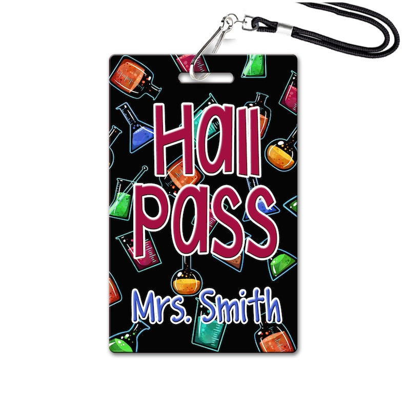 Science Beakers Theme Classroom Hall Passes for Teachers, Personalized ...