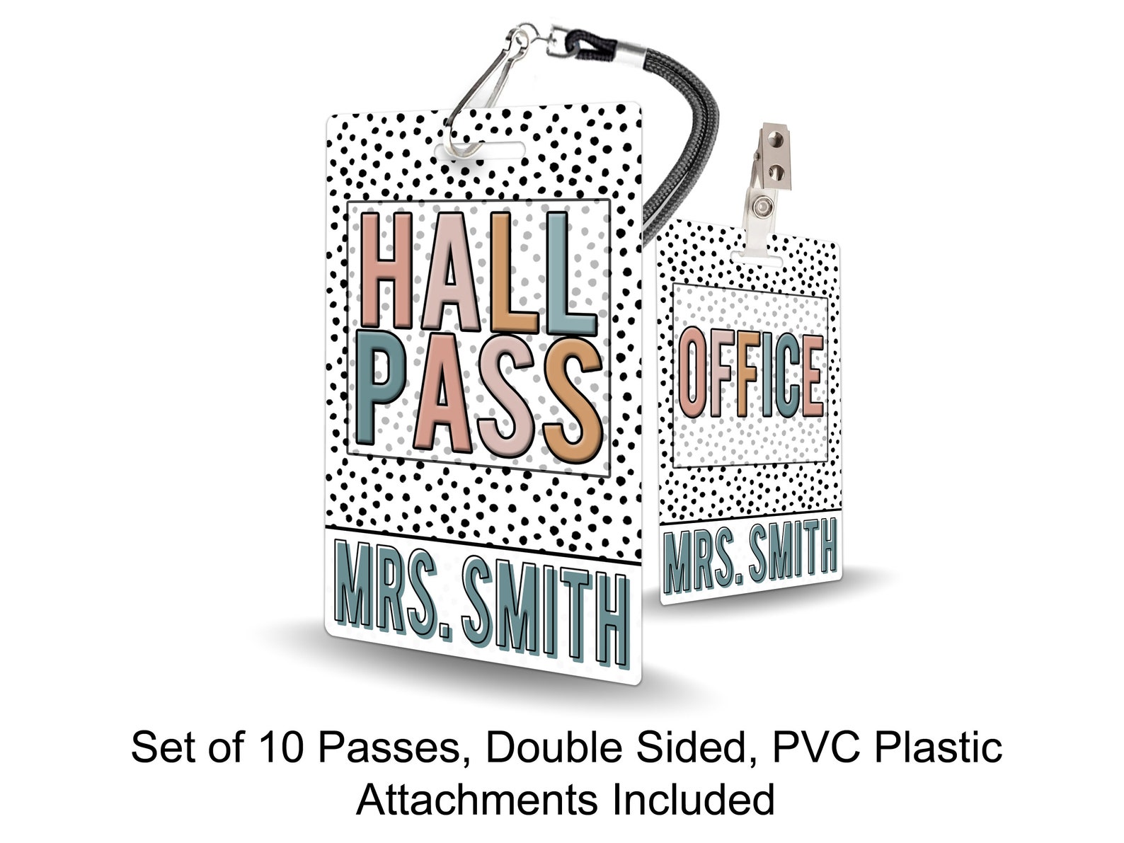 Boho Vibes Theme Classroom Hall Passes for Teachers, Personalized, Set ...