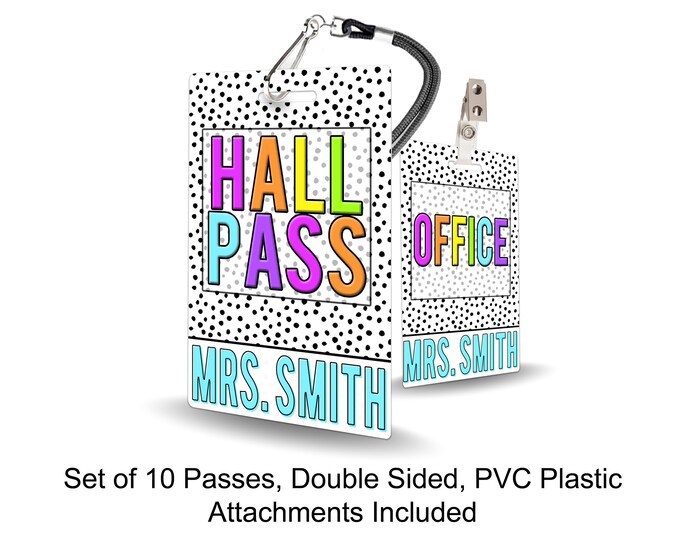 World Map Theme Classroom Hall Passes for Teachers, Personalized, Set ...