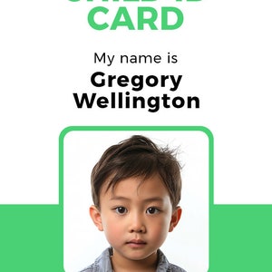 Child ID Badge - Kid Safety, ID for Children, Safety Badge - Etsy