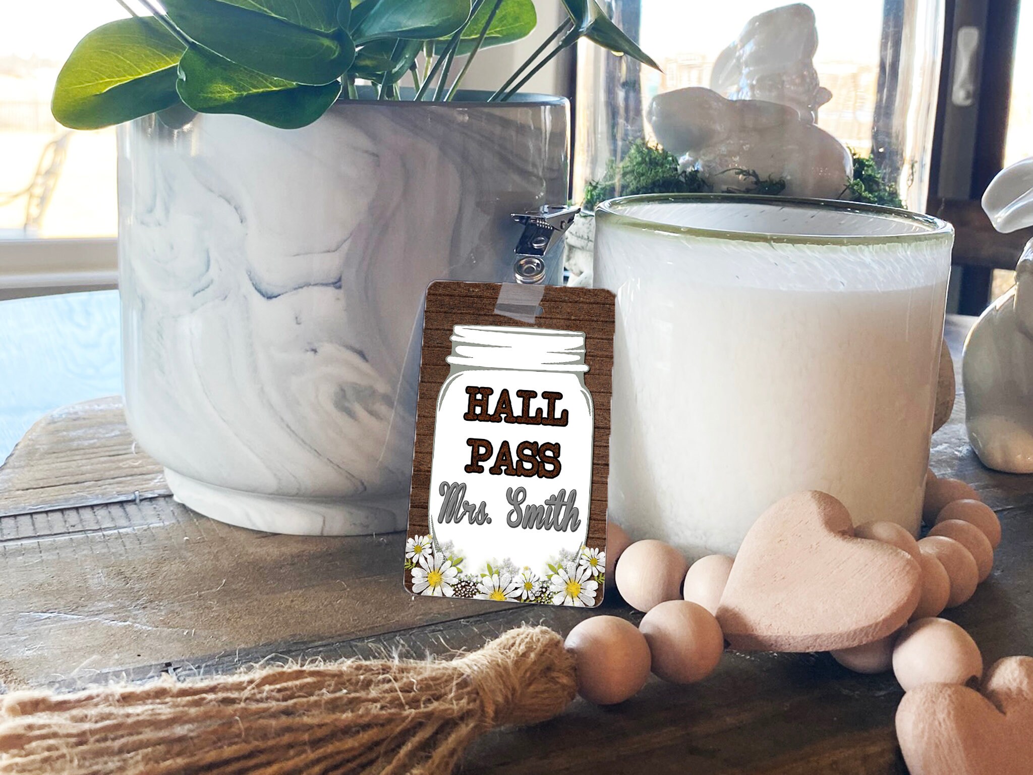 Mason Jar Theme Classroom Hall Passes for Teachers - Etsy