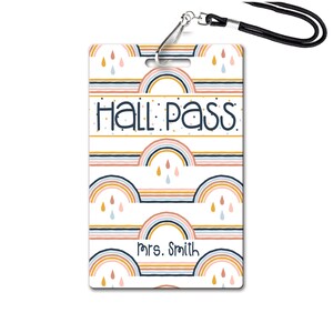 Boho Rainbow Theme Classroom Hall Pass, Personalized, Set of 10 - Etsy