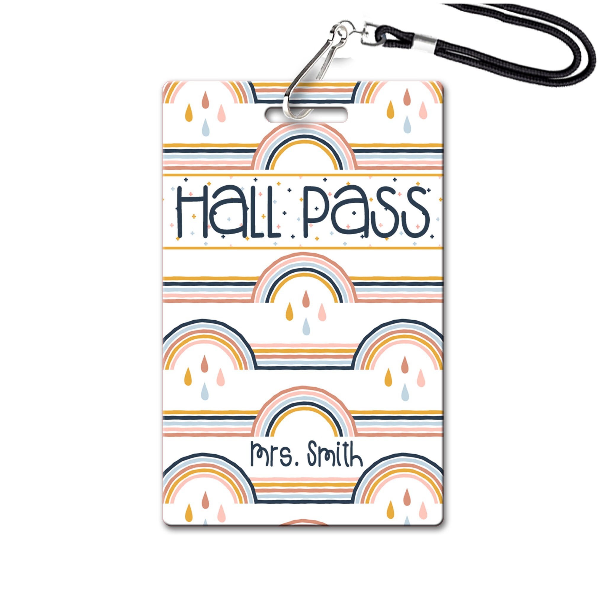 Boho Rainbow Theme Classroom Hall Pass, Personalized, Set of 10 - Etsy