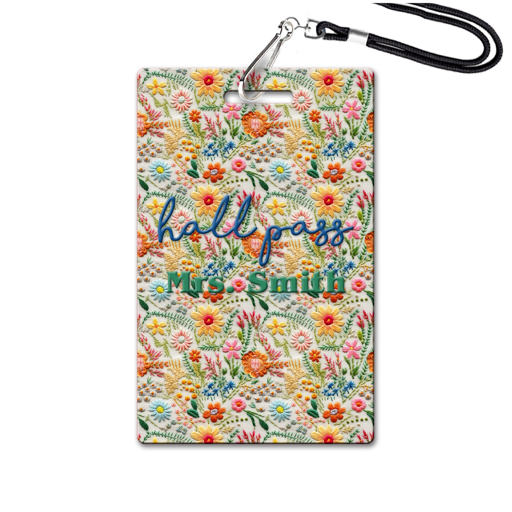 Wildflowers Theme Classroom Hall Passes for Teachers, Personalized ...