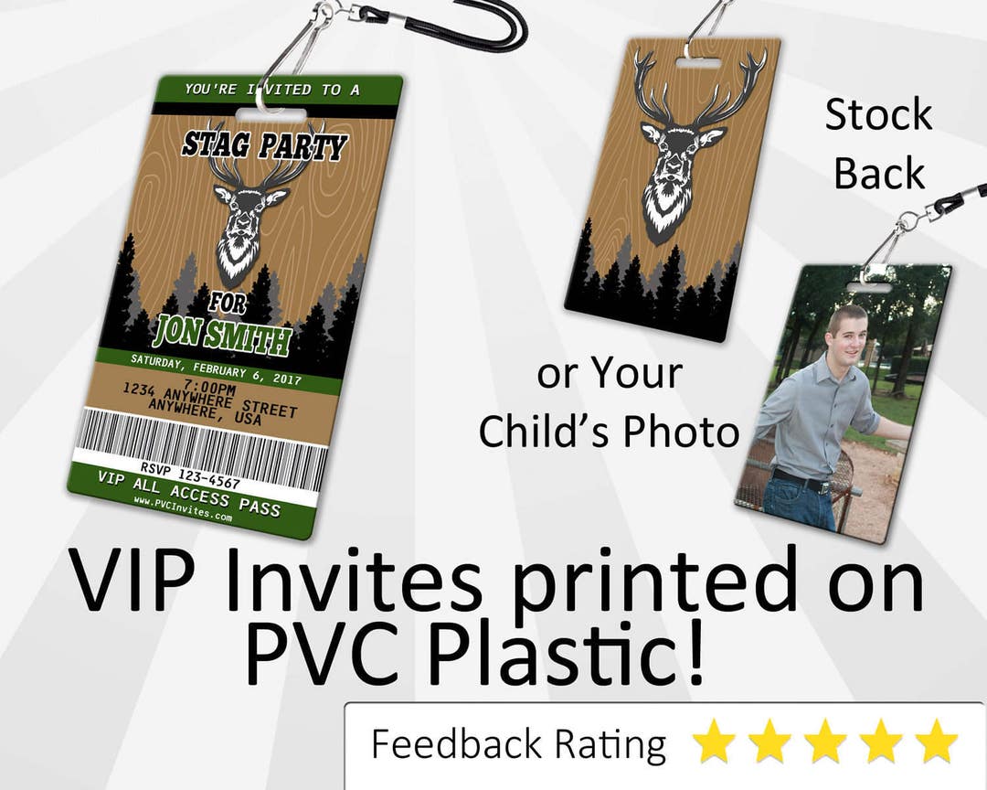 Stag Invitation PLASTIC Stag, Stag Invitation, Invite, Stag Party, Stag ...