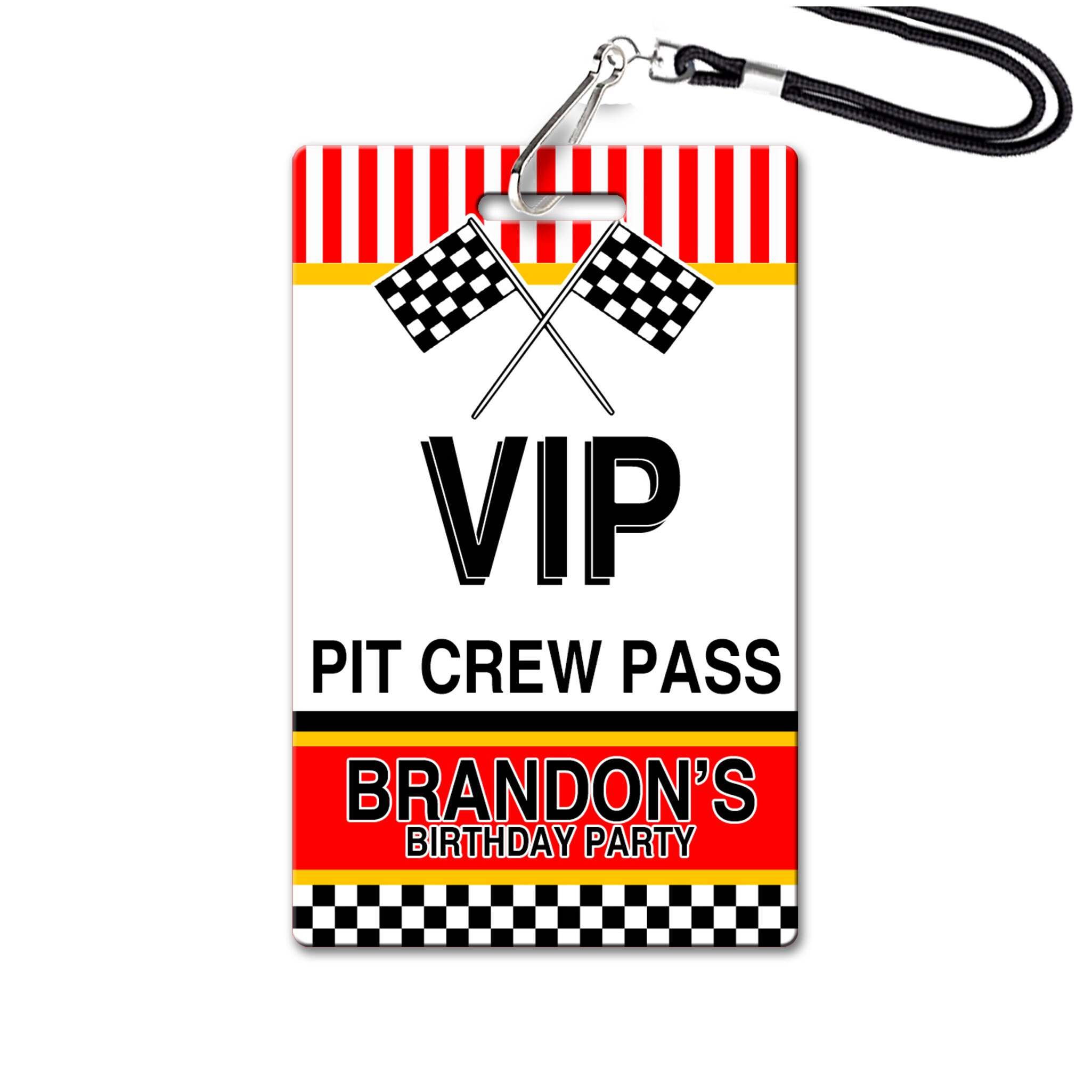 Pit Pass Birthday Invitation PLASTIC Pit Pass Party Favor, Pit Pass ...