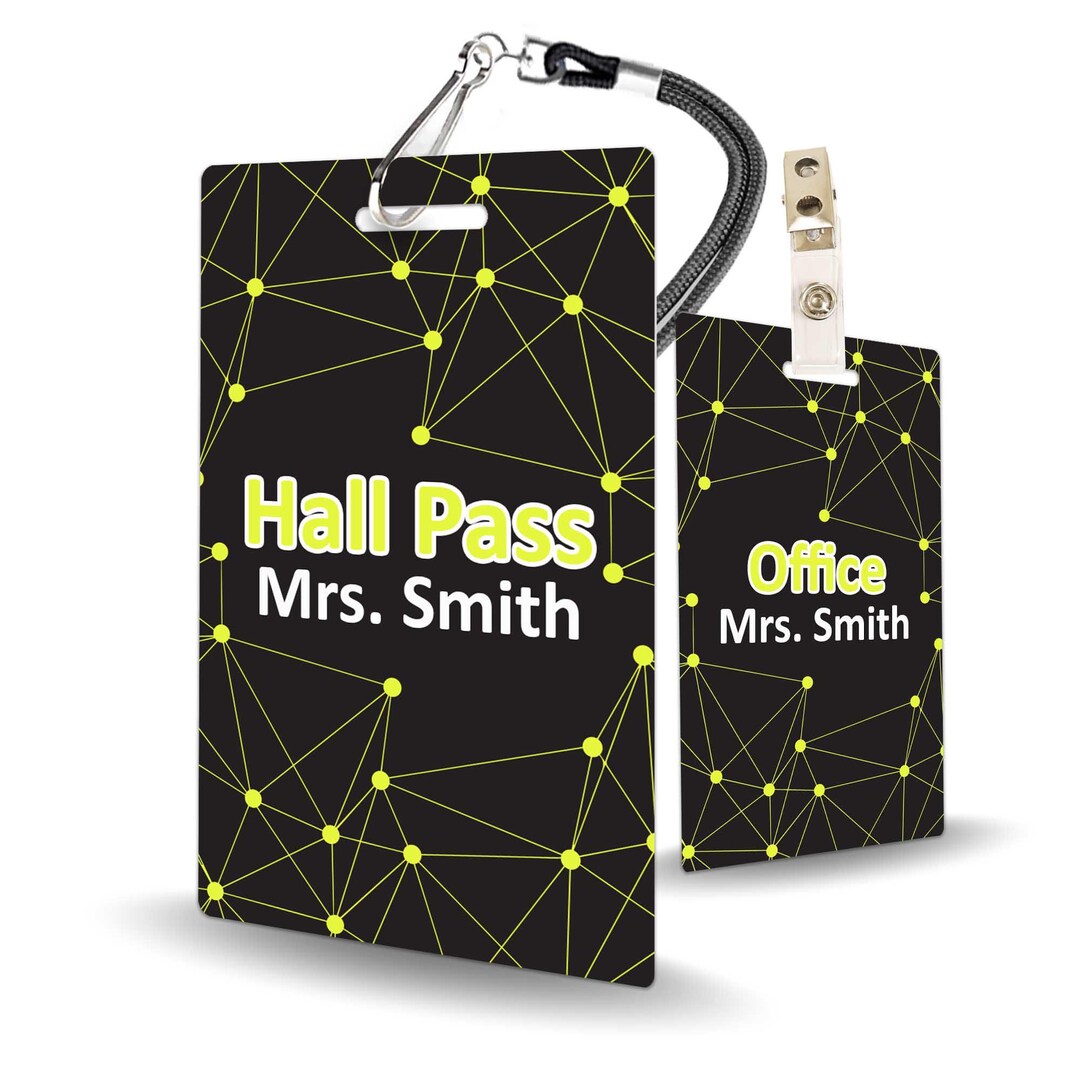 Green Matrix Theme Classroom Hall Passes for Teachers, Personalized ...