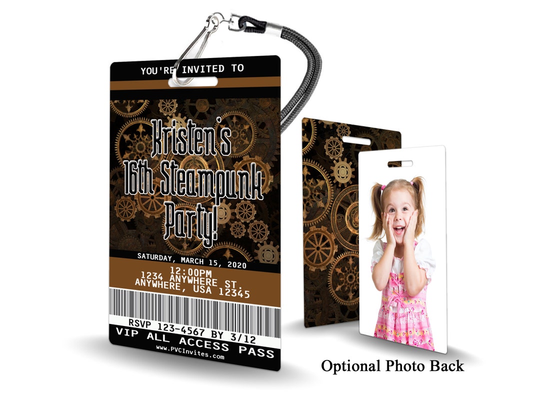 Steampunk Birthday Invitation PLASTIC Steampunk Birthday, Steampunk ...