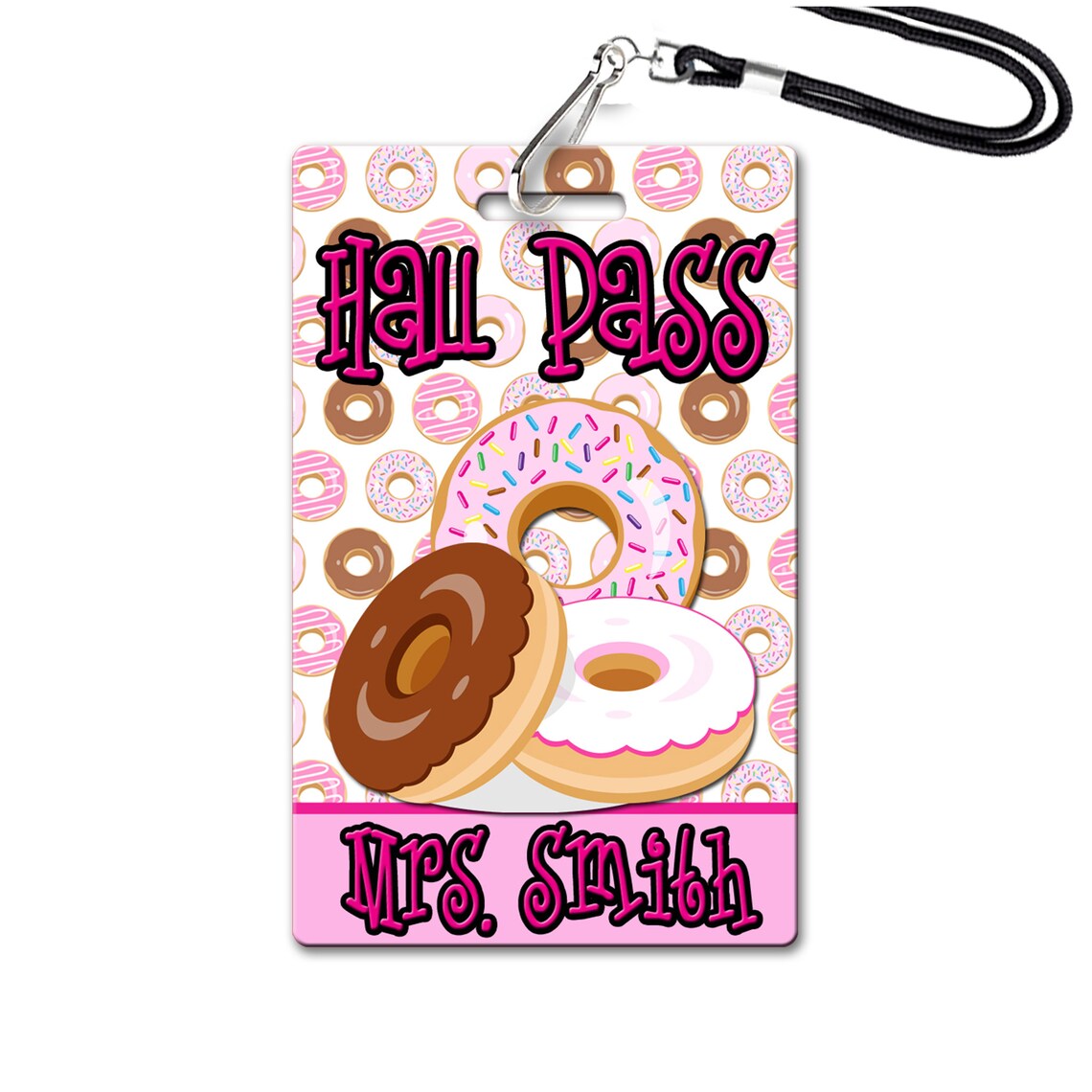 Donuts Theme Classroom Hall Passes for Teachers Personalized | Etsy
