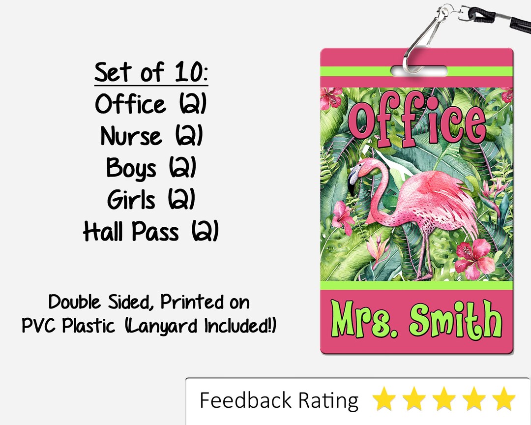 Flamingo Theme Classroom Hall Passes for Teachers - Etsy