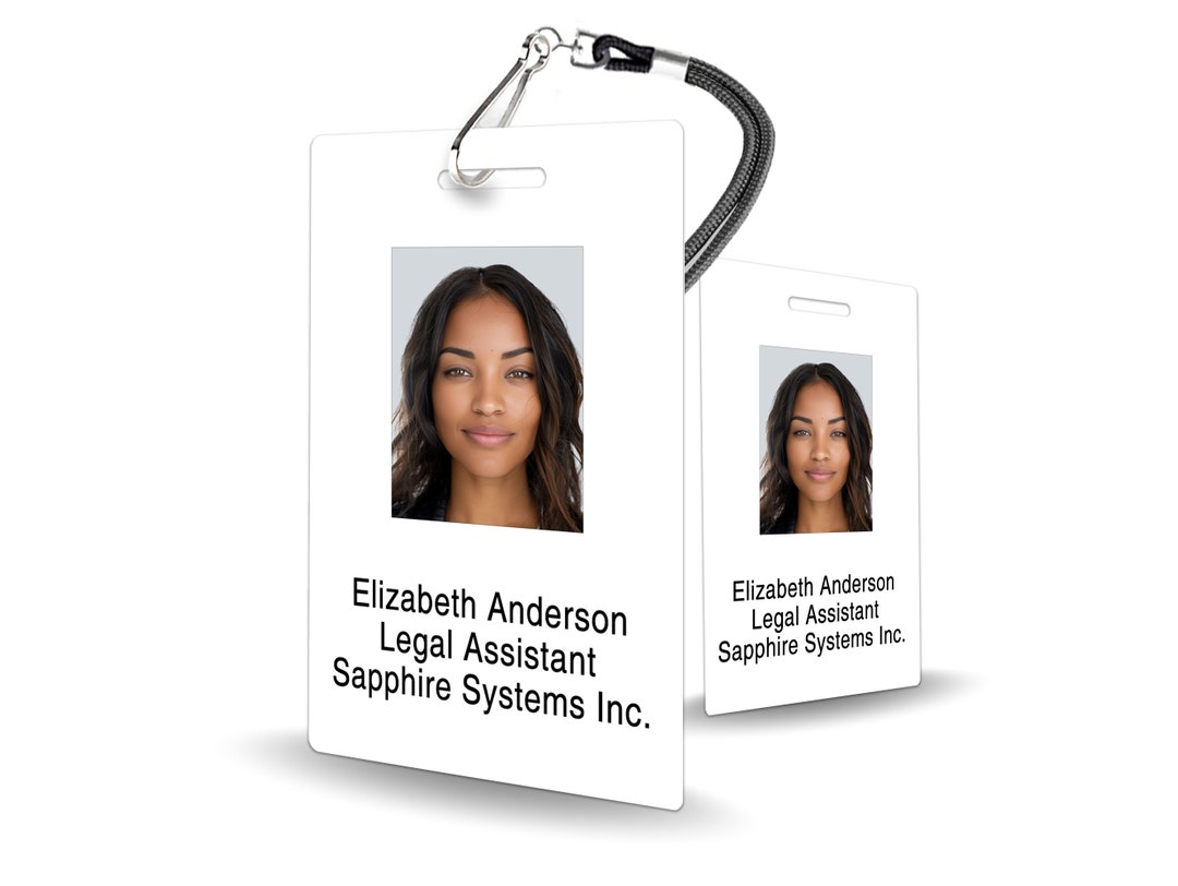 Office Employee Badge - Employee ID, Photo ID, Personalized Badge ...