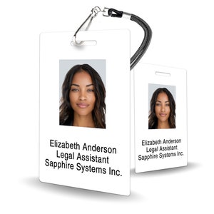 Office Employee Badge - Employee ID, Photo ID, Personalized Badge ...
