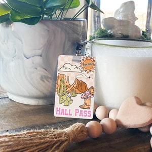 Desert Charm Theme Classroom Hall Passes for Teachers, Personalized ...