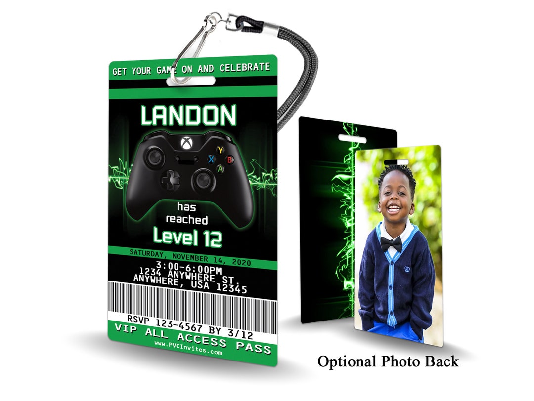 Xbox Invitation PLASTIC Xbox, Xbox Invitation, Birthday Invitation ...